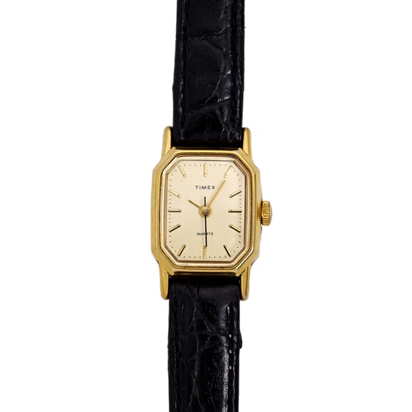 Timex | Accessories | Timex Ladies Quartz Tank Gold Plated Vintage 98s ...